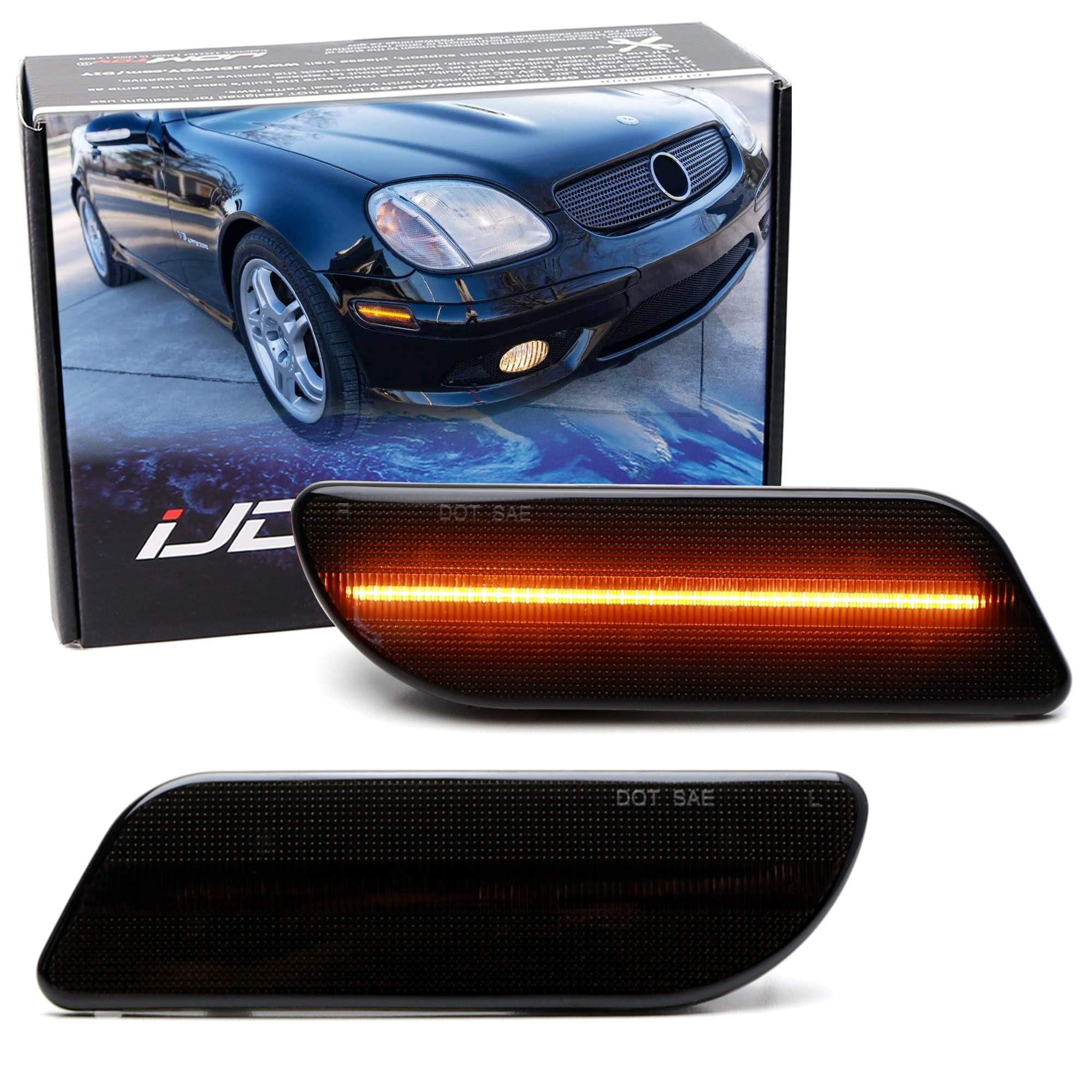 Black-Out Smoked Lens 36-SMD Amber Full LED Bumper Side Marker Light ...