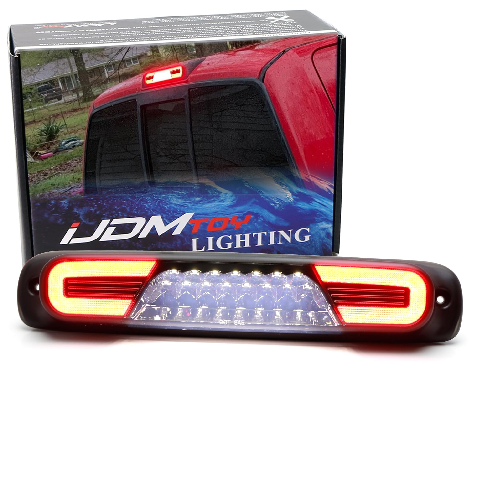 Black-Out Smoked Lens C-Shape Ring Full LED High Mount Third Brake/Clearance Light Assembly For ...