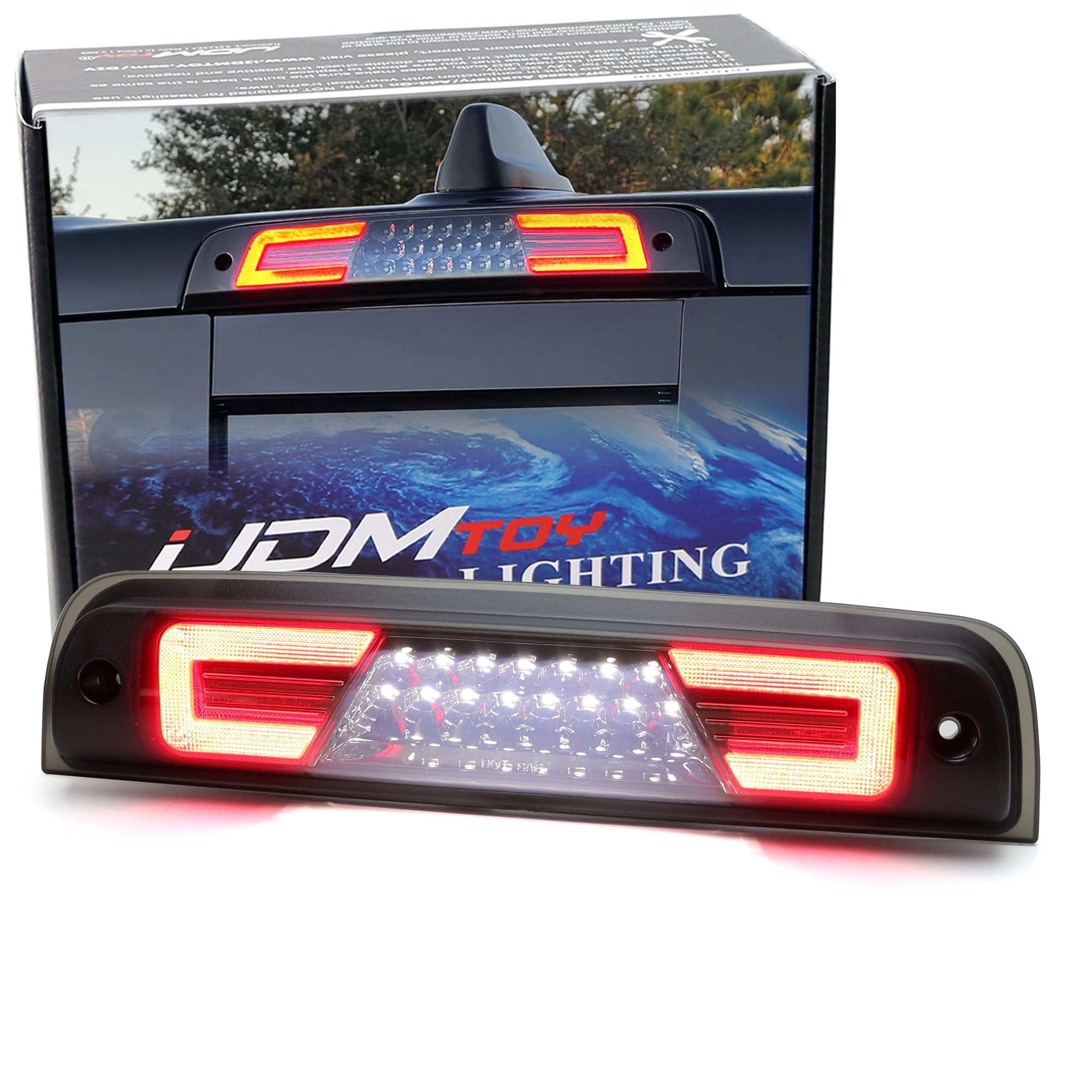 Black-Out Smoked Lens C-Shape Ring Full LED High Mount Third Brake ...