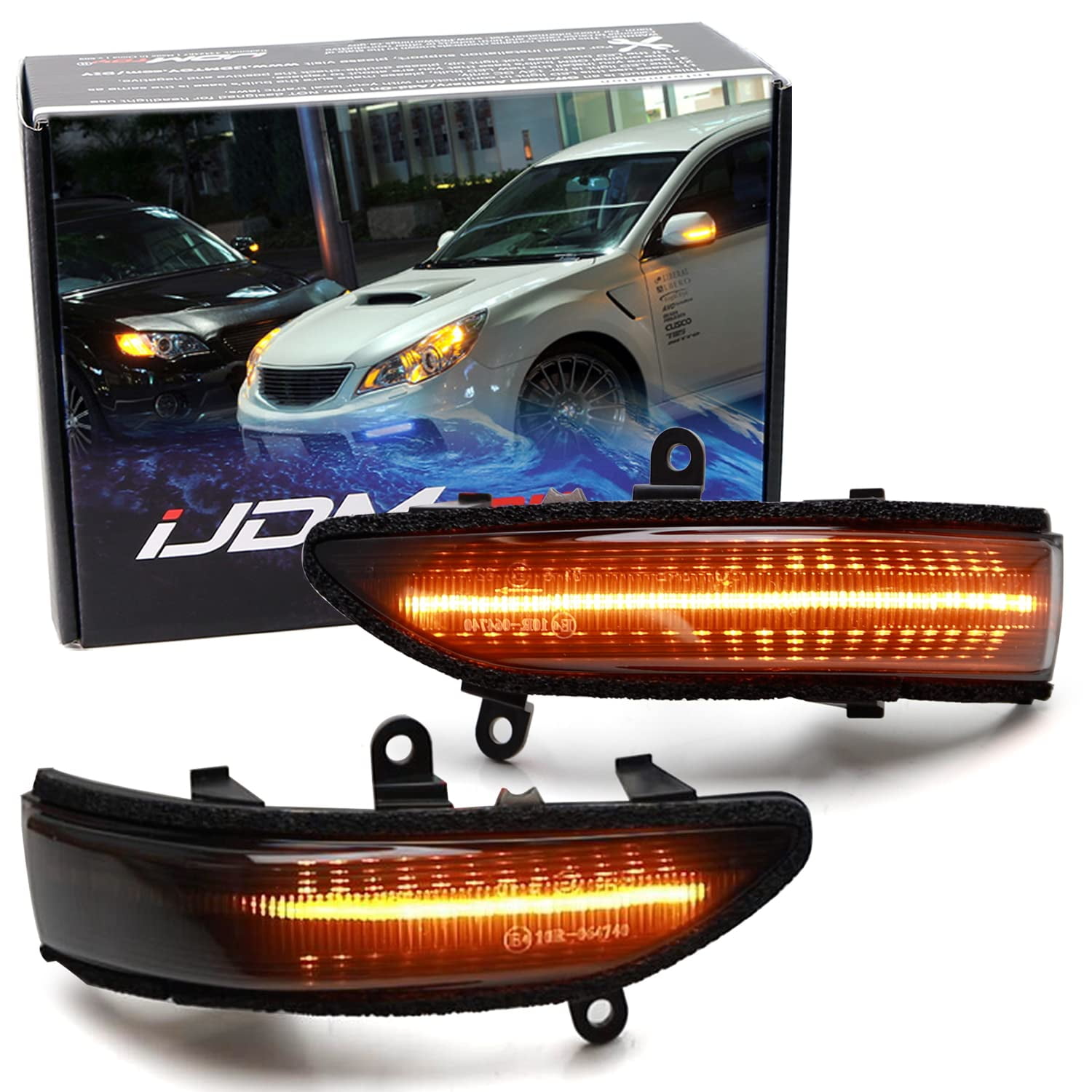 Black-Out Smoked Lens Full LED Strip Dynamic Sequential Blink/Flow Side Mirror Turn Signal Light ...