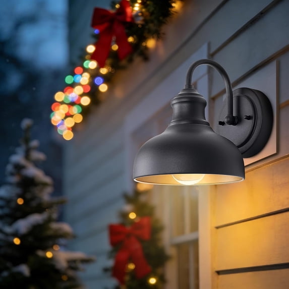 Black Outdoor Gooseneck Lighting for Barn 7 Inch Farmhouse Exterior ...