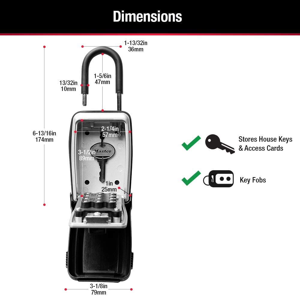 Black Outdoor Key Lock Box with Push Buttons to Hide a Key - Walmart.com