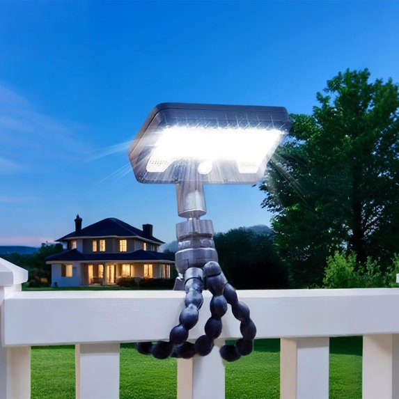 Black Outdoor Motion Sensor Solar Lights, Flexible Octopus Design, 600 ...