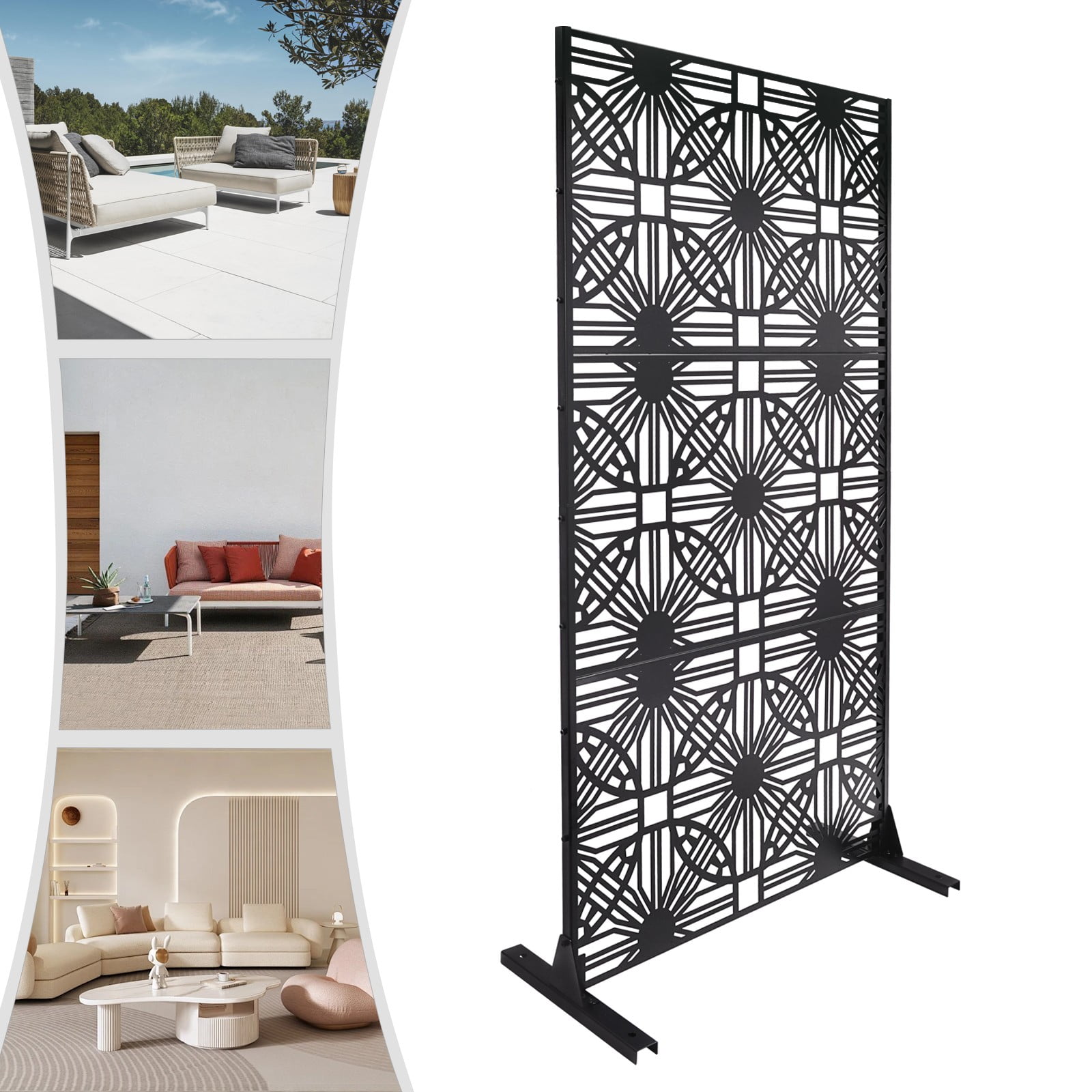 Black Outdoor Privacy Fence Screen, Outdoor Decorative Panels, Privacy ...