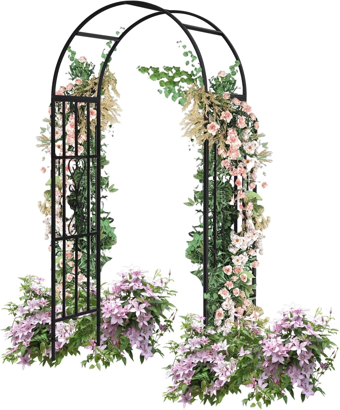 Black Outdoor Steel Garden Arbors - Black Metal Archway Arches Wedding ...