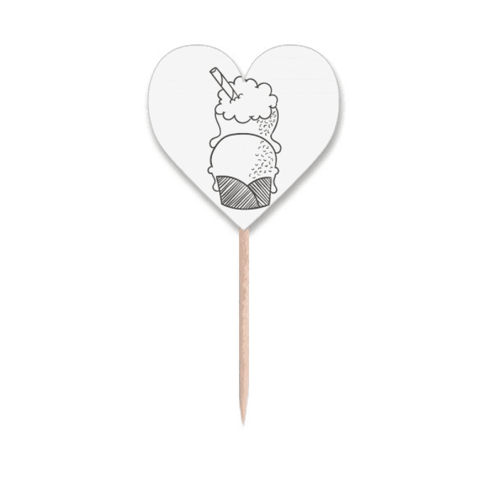 Black Outline Biscuits Ice Toothpick Flags Heart Lable Cupcake Picks ... Black Outline Biscuits Ice Toothpick Flags Heart Lable Cupcake Picks ...