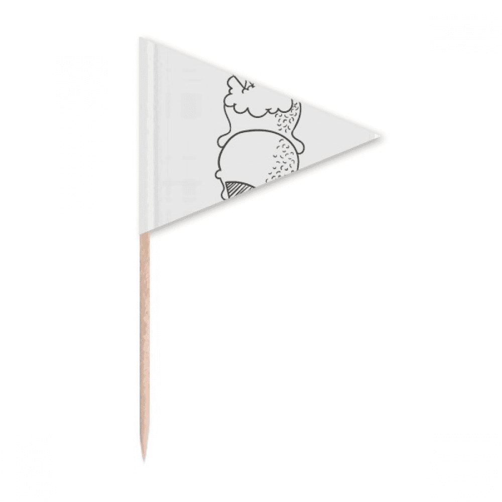Black Outline Biscuits Ice Toothpick Triangle Cupcake Toppers Flag ... Black Outline Biscuits Ice Toothpick Triangle Cupcake Toppers Flag ...