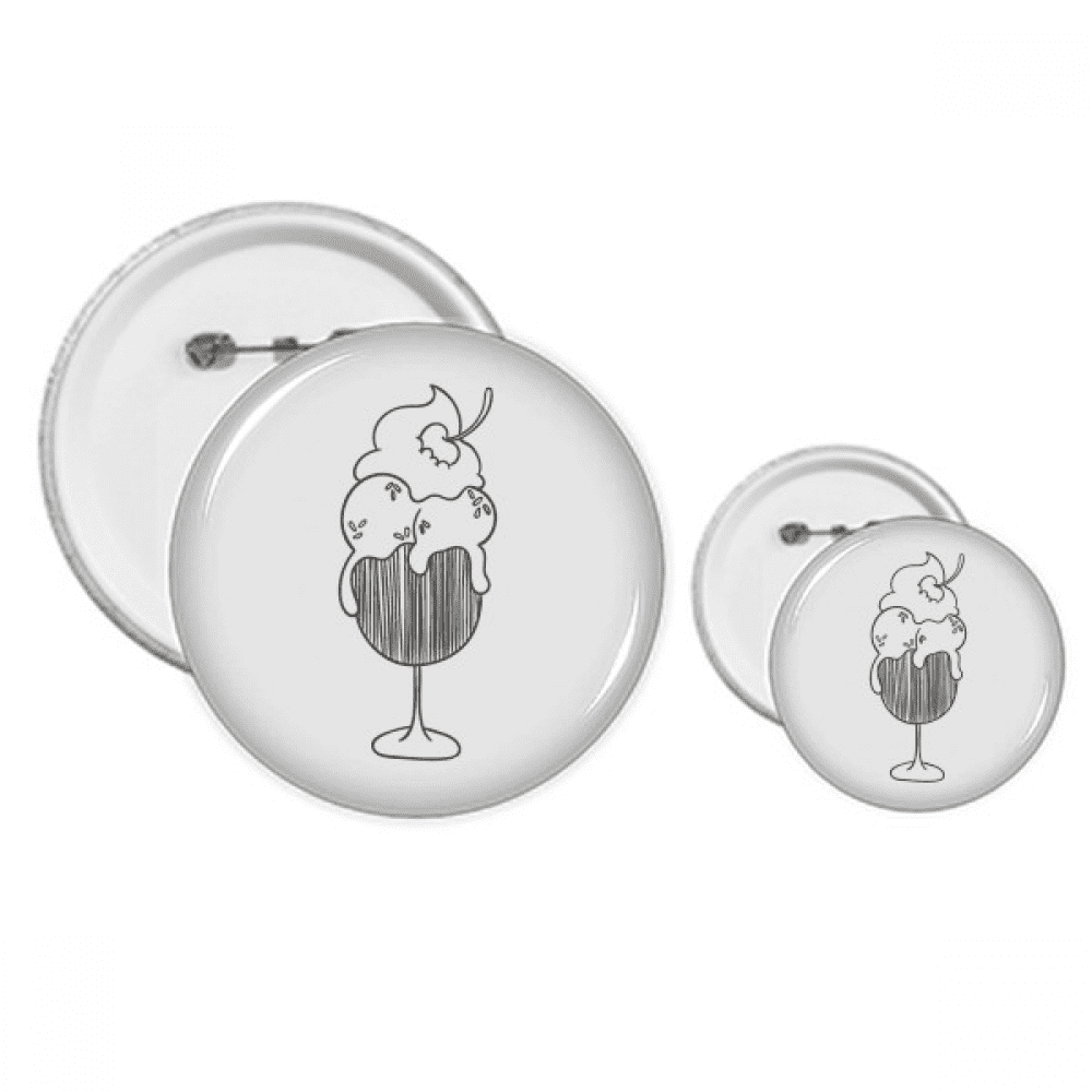 Black Outline Cherry Goblet Ice Pins Badge Button Design Kit Craft Sets ...