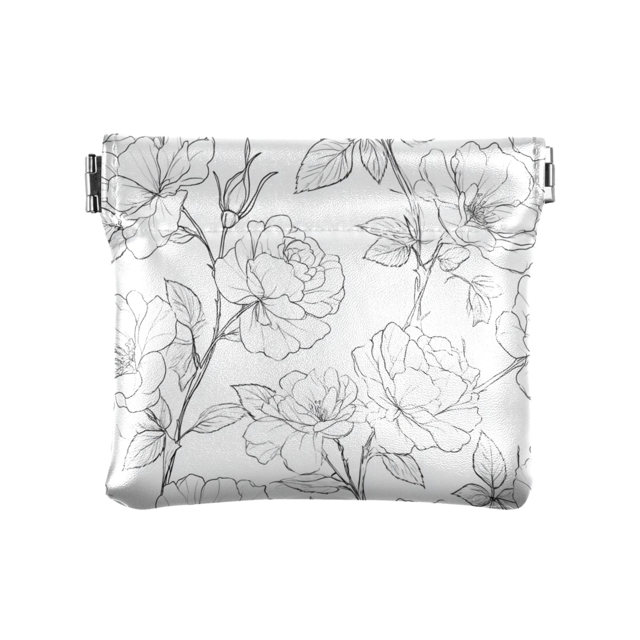 Black Outline Roses Valentine Women's Coin Purses Change Pouches ...