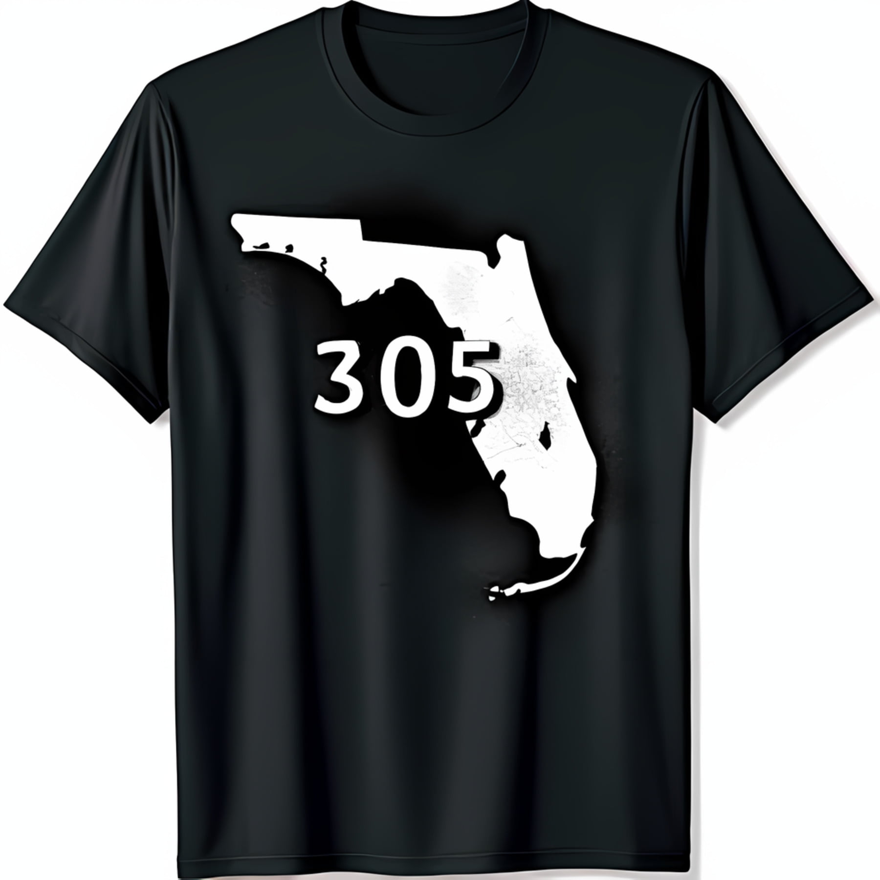 Black Outline T-Shirt with Bold 305 Area Code Simple & Stylish Tee ...