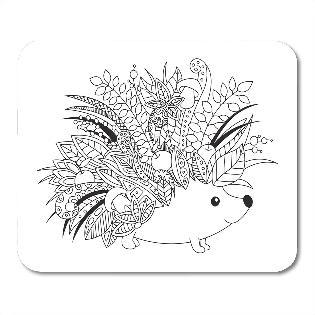 Black Outlined Doodle Anti Stress Coloring Book Page Cute Mousepad ...