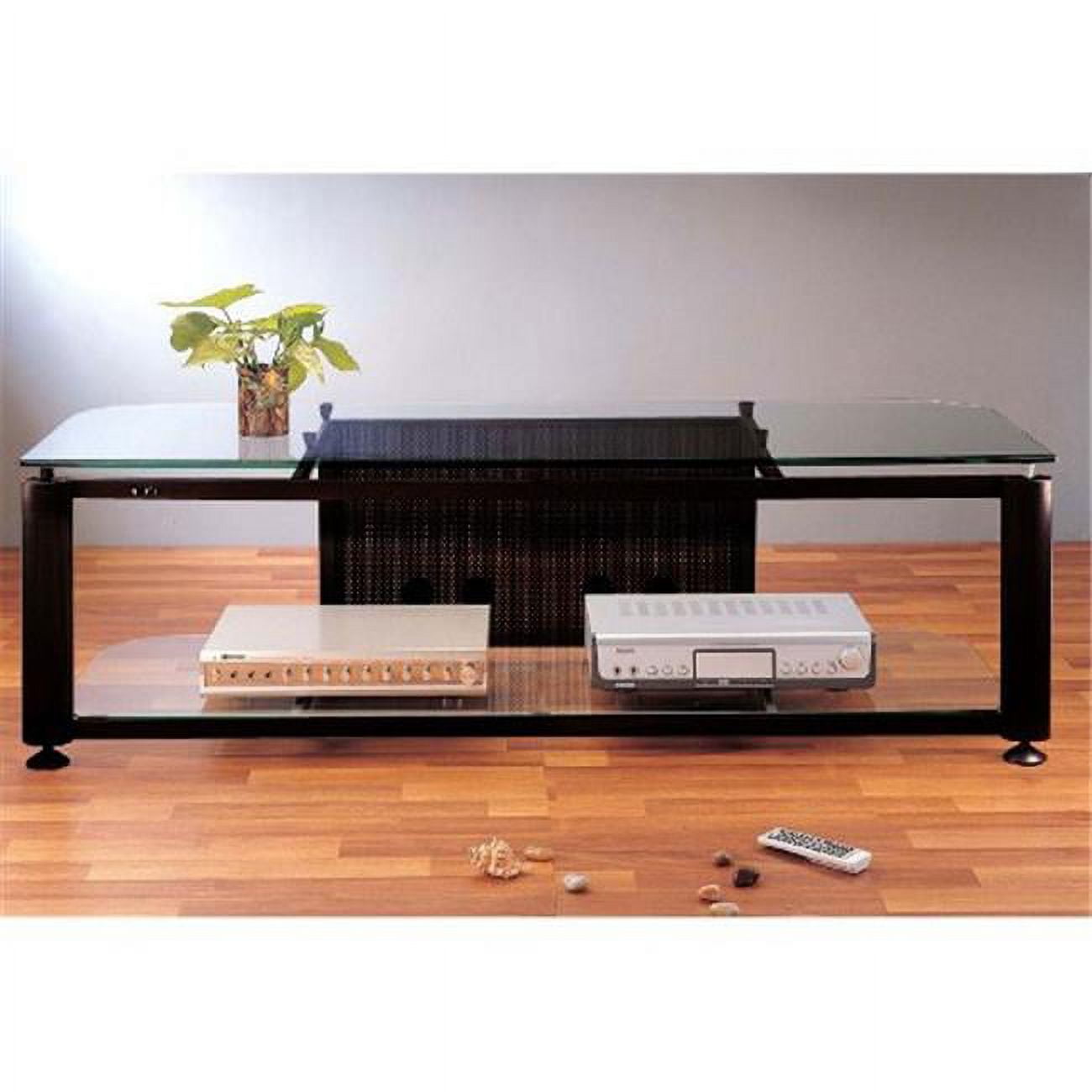 Black Oval Poles 2 Clear Glass 60 in. Plasma DLP TV Stand - Walmart.com