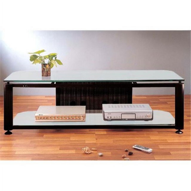 Black Oval Poles 2 Frosted Glass 60 in. Plasma DLP TV Stand - Walmart.com