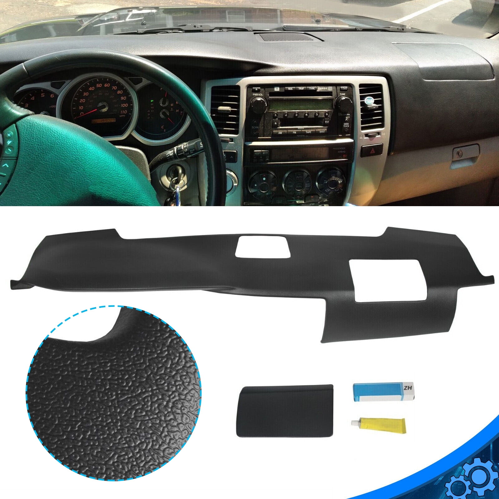 Black Overlay Dash Cover For Toyota 4Runner 4.0L 4.7L 2003-2009 W ...