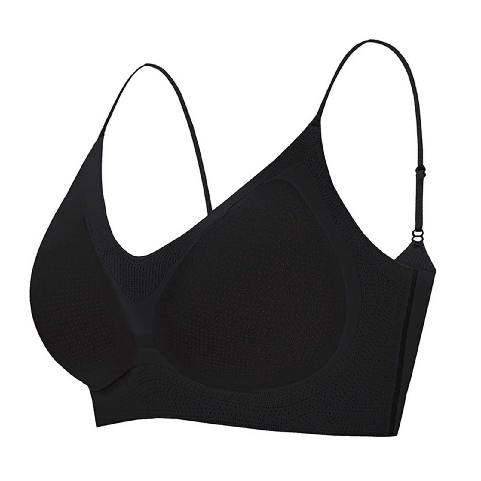 Black Oversized Bra for Ladies Spandex Brunch Thin Adjustable Seamless ...