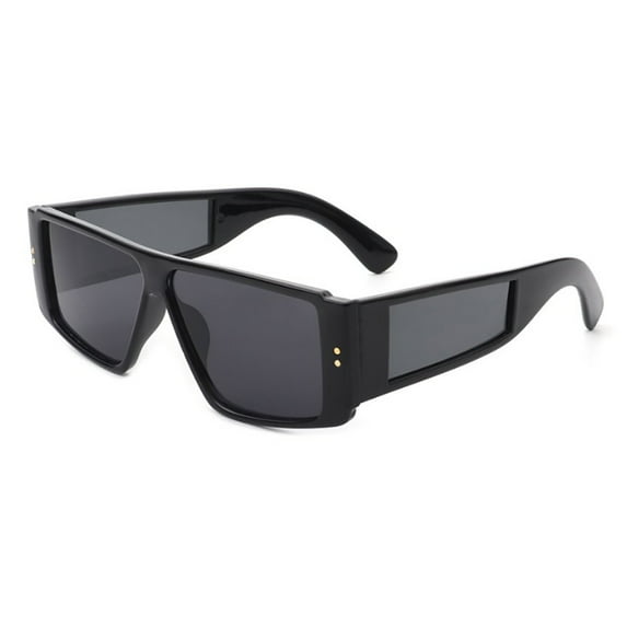Black Oversized Frame Sunglasses - Dark Lens UV Protection Classic ...