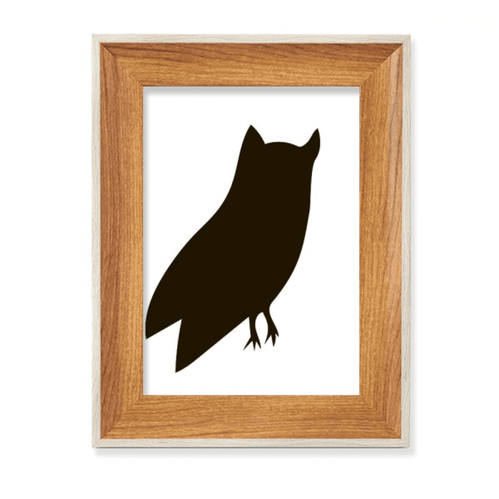 Black Owl Animal Portrayal Desktop Wooden Photo Frame Display Picture ...