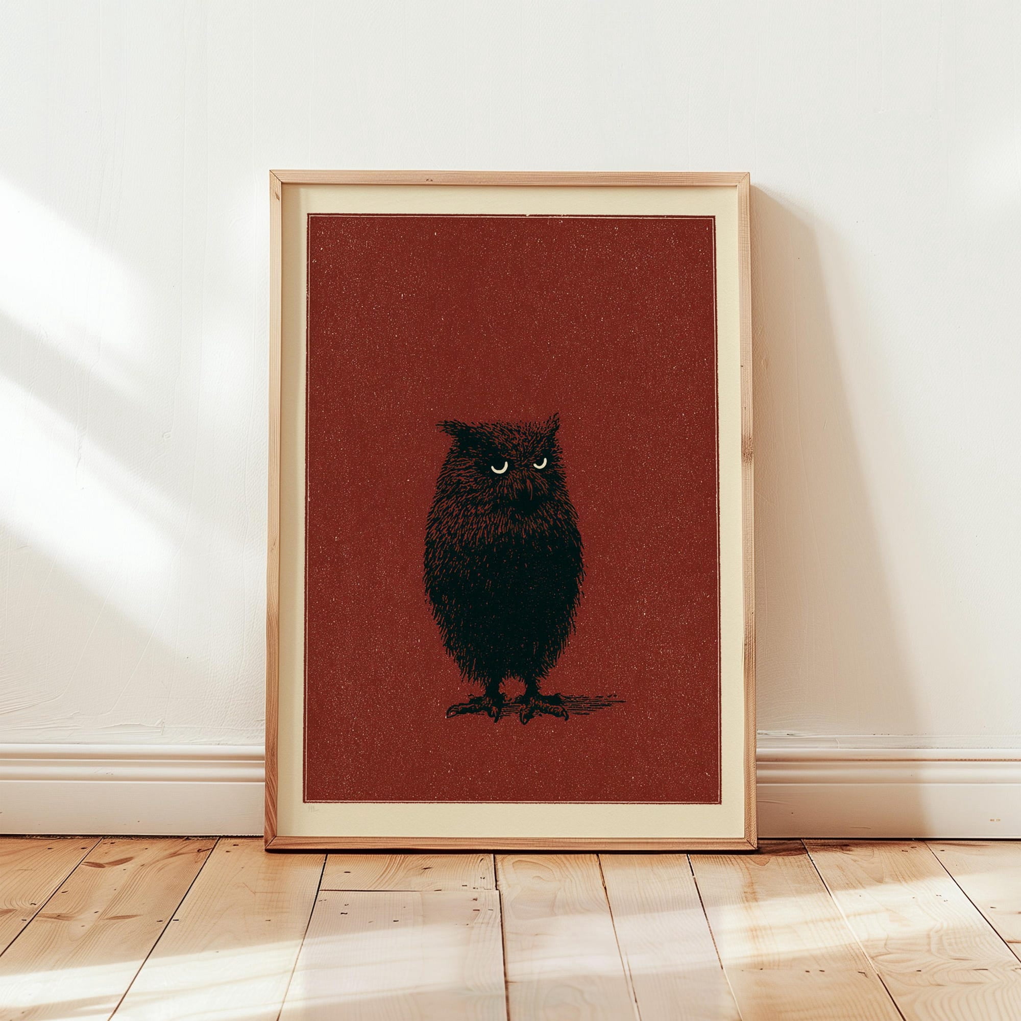 Black Owl Poster Gothic Bird Print Dark Paper Wall Art 1 - Walmart.com
