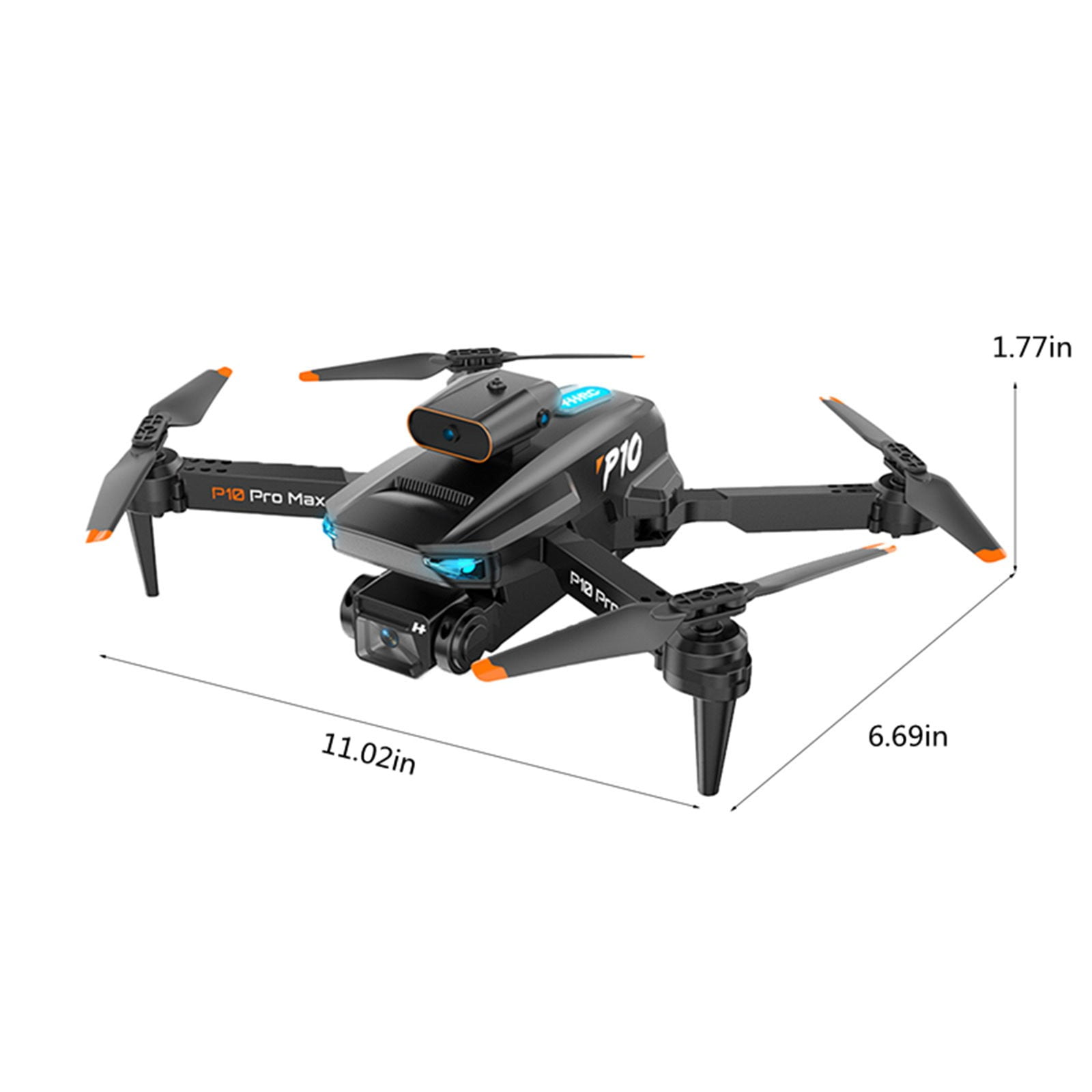 Black P10 360 Obstacle Avoidance Drone With Dual Camera And Height Hold ...