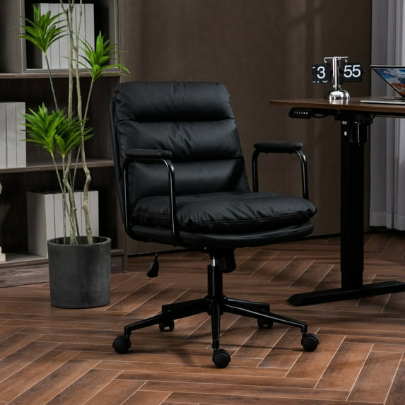 Black PU Foam - filled Chair - Seat Recline and Lock Function - Study ...