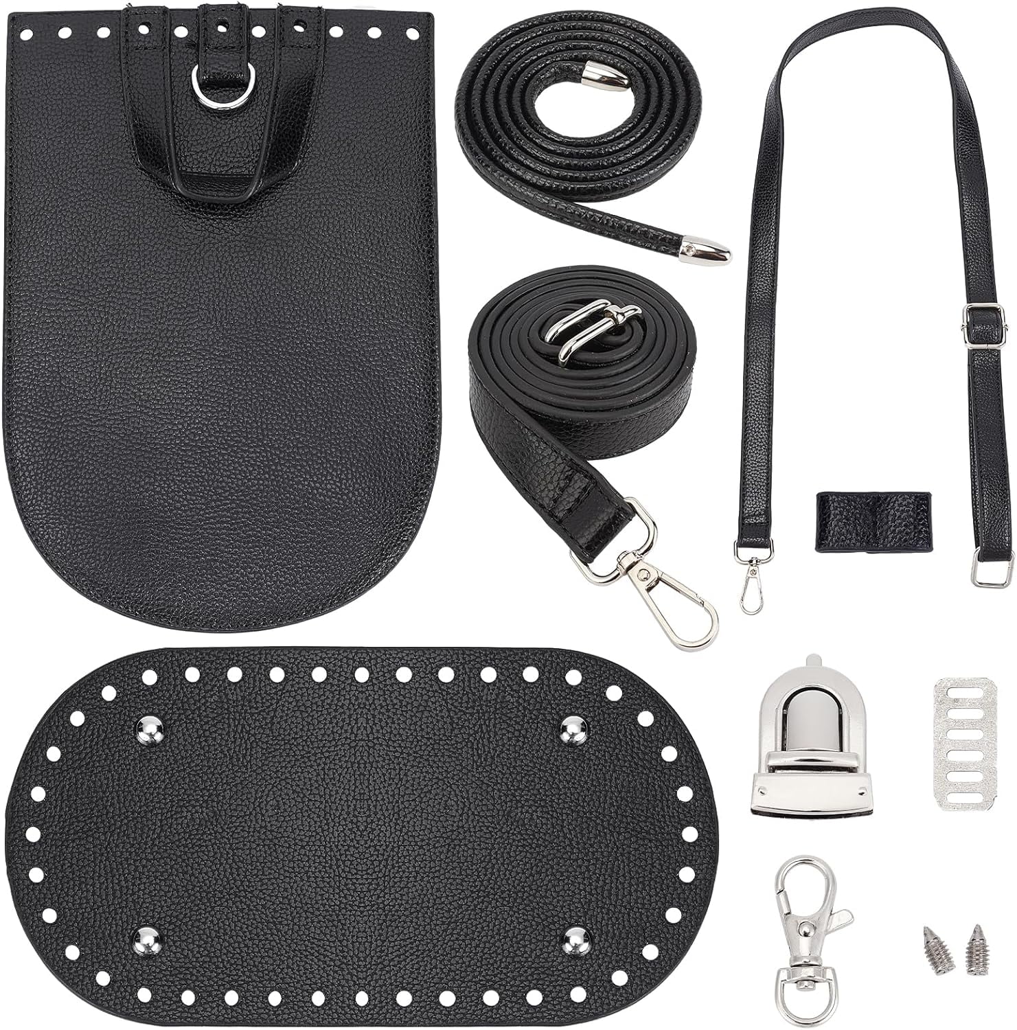 Black PU Leather Backpack Making Kits DIY Knitting Crochet Bags Bag ...