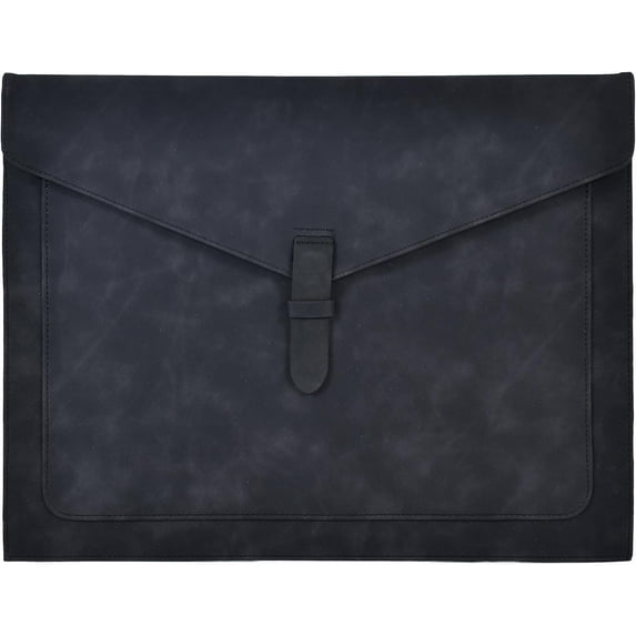 Black PU Leather File Folder, Snap Closure File Organizer, Document ...