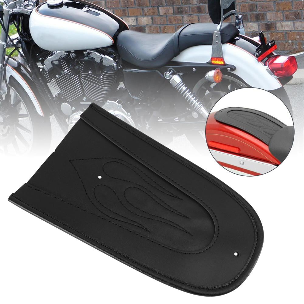 Black PU Leather Flame Stitch Solo Seat Rear Fender Bib For Sportster ...