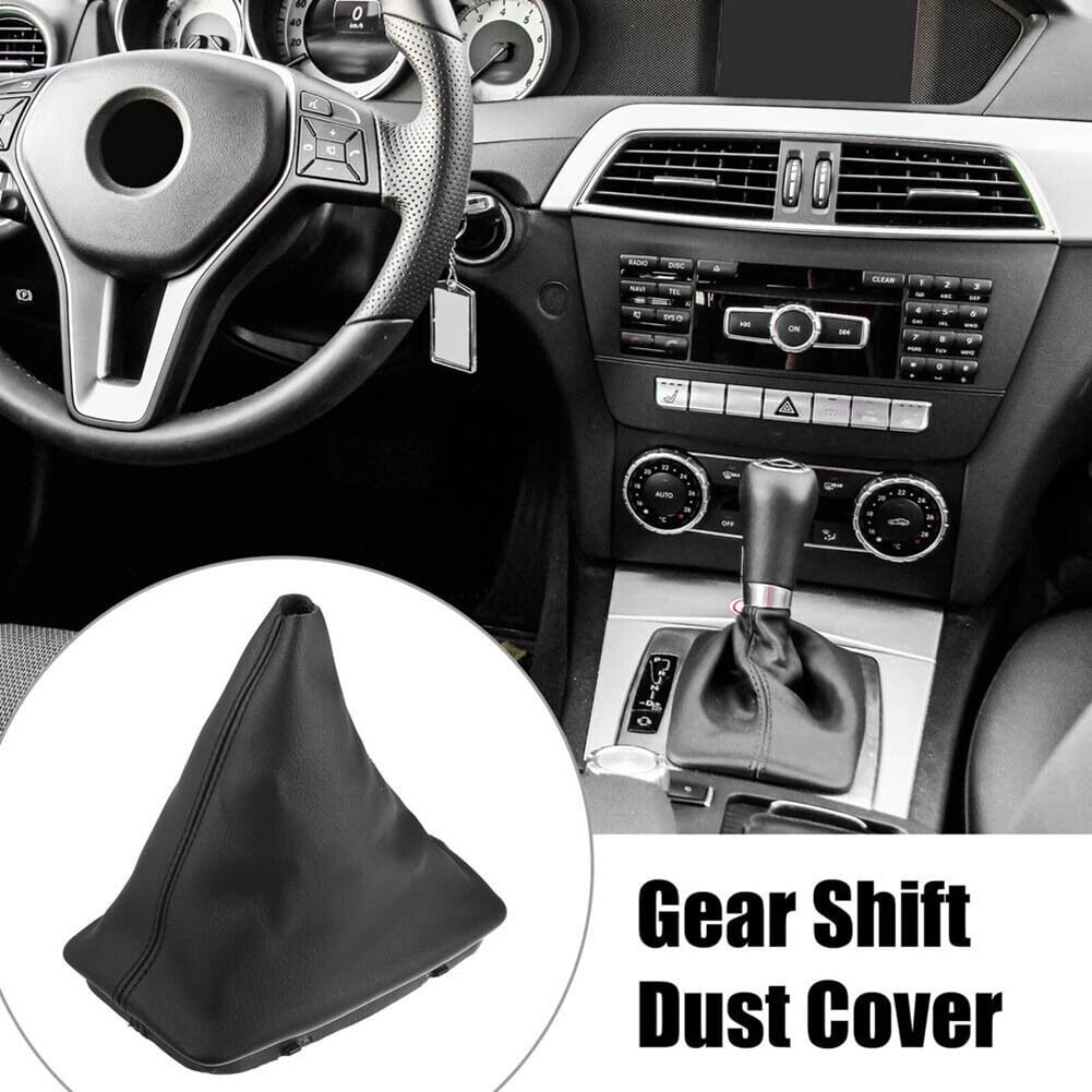 Black PU Leather Gear Shift Boot Cover for Luxury Vehicle C-Class W204 ...