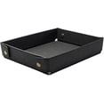 Black PU Leather Jewelry Valet Tray Foldable Leather Necklace Storage ...