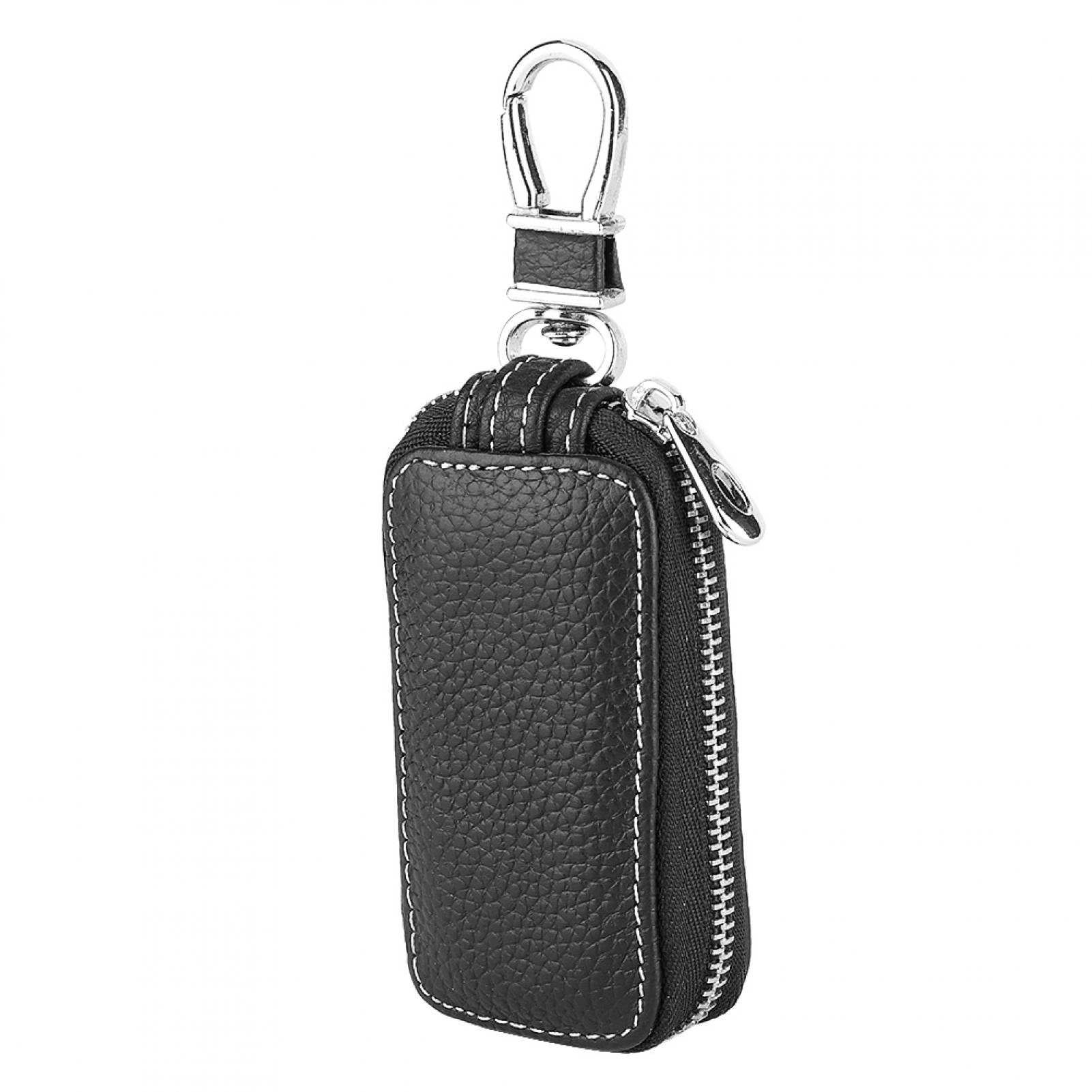Black PU Leather Smart Key Case for Car Remote Keychain Fob Holder ...