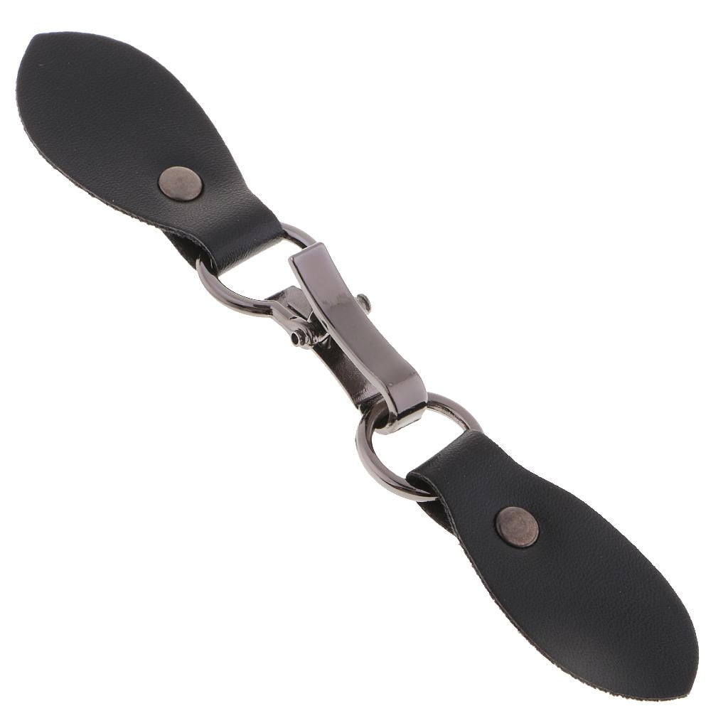 Black PU Leather Toggle Buttons Coat Hook DIY Garment Decoration ...