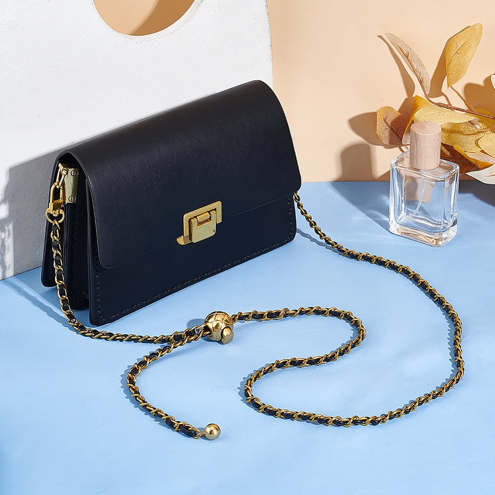 Black PU Leather with Alloy bag Strap Chains for bag Replacement ...