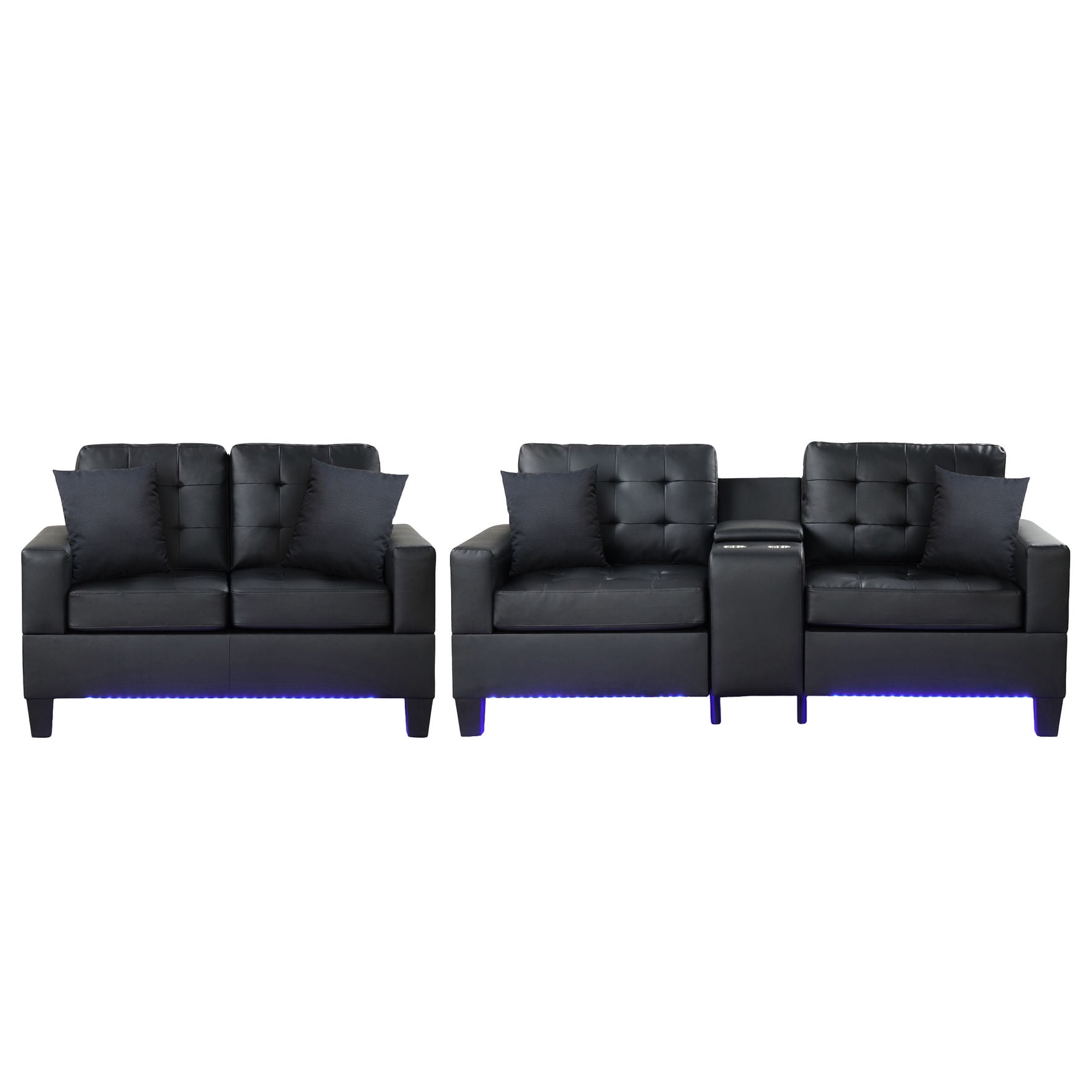 Black PVC Design - Ambient LED Glow - Relaxing After Work - Tufted ...