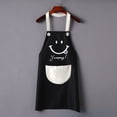 Black PVC Funny Smile Apron Waterproof Oil Proof Big Pocket Kitchen ...