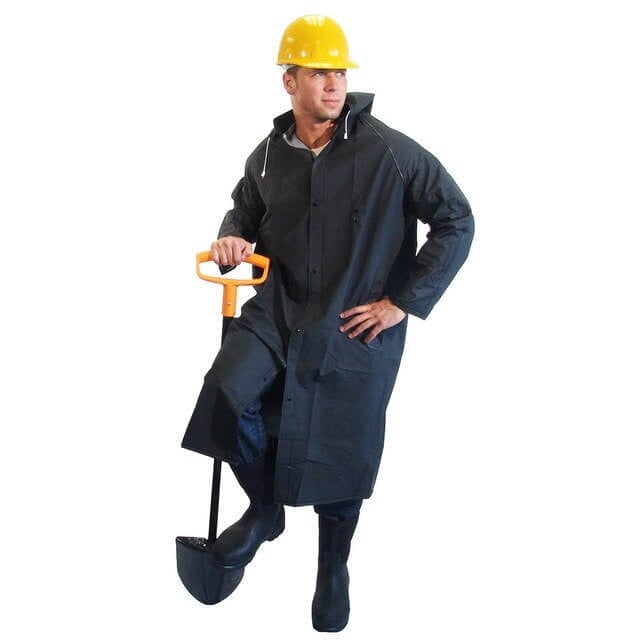 Black PVC Polyester Rain Coat (XL) | ASA Supplies - Walmart.com