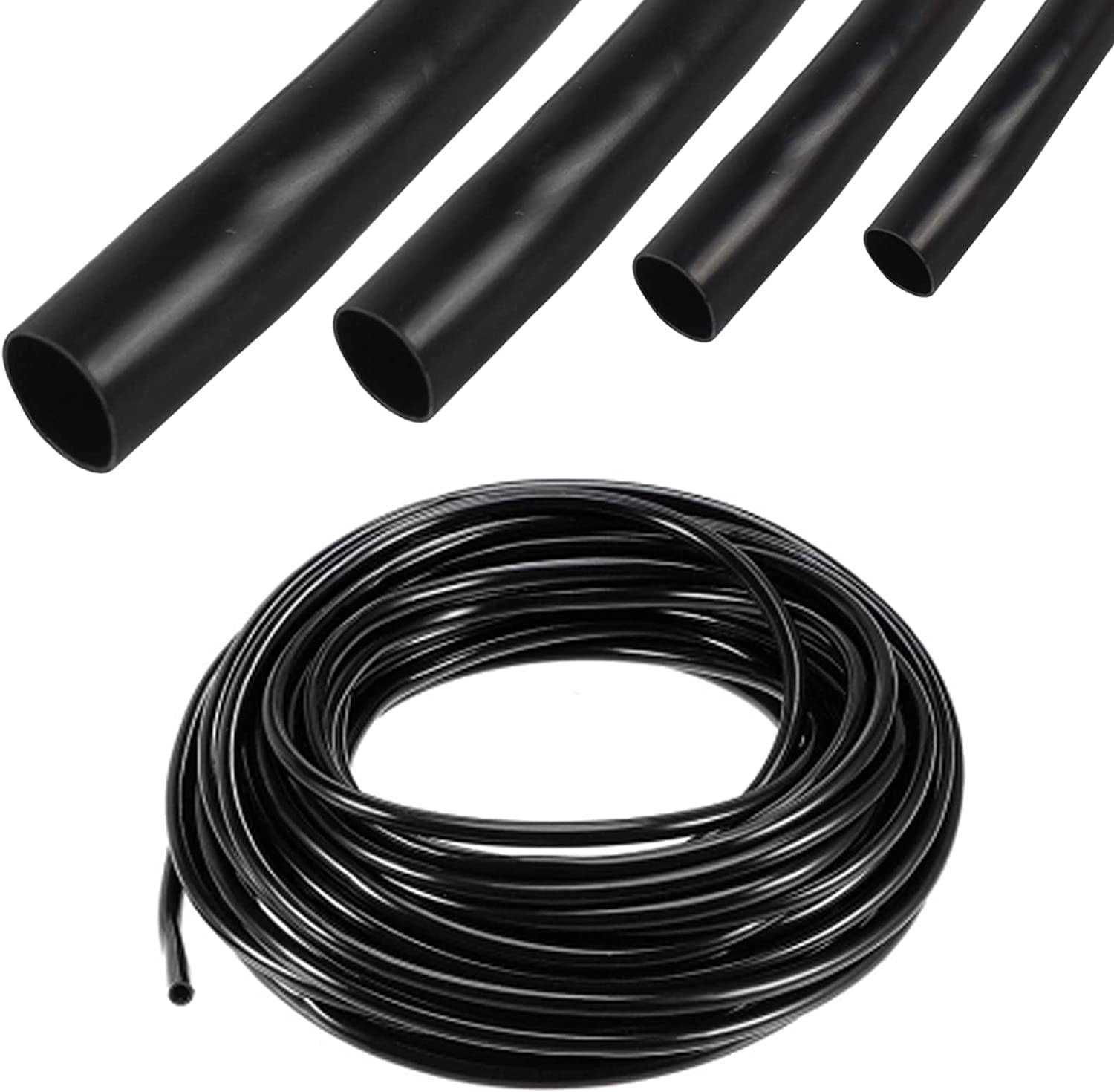 Black PVC Sleeve Insulation Electrical Wire Harness Tubing Management ...