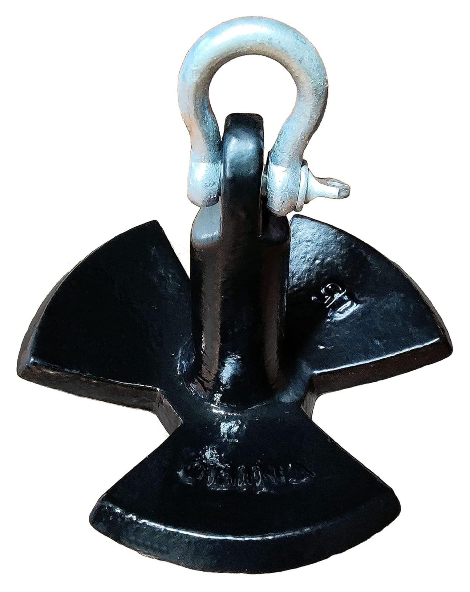 Black PVC Vinyl Coated Cast Iron River Anchor with Large Shackle 30 lb ...