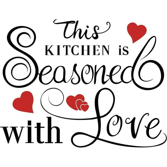 Black PVC Wall Sticker Kitchen Vinyl Decor Inspirational Quotes Decals ...