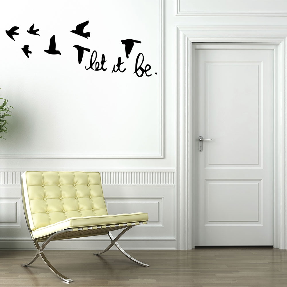 Black PVC Wall Sticker Let It Be Quote Vinyl Art Decal Home Study Room ...