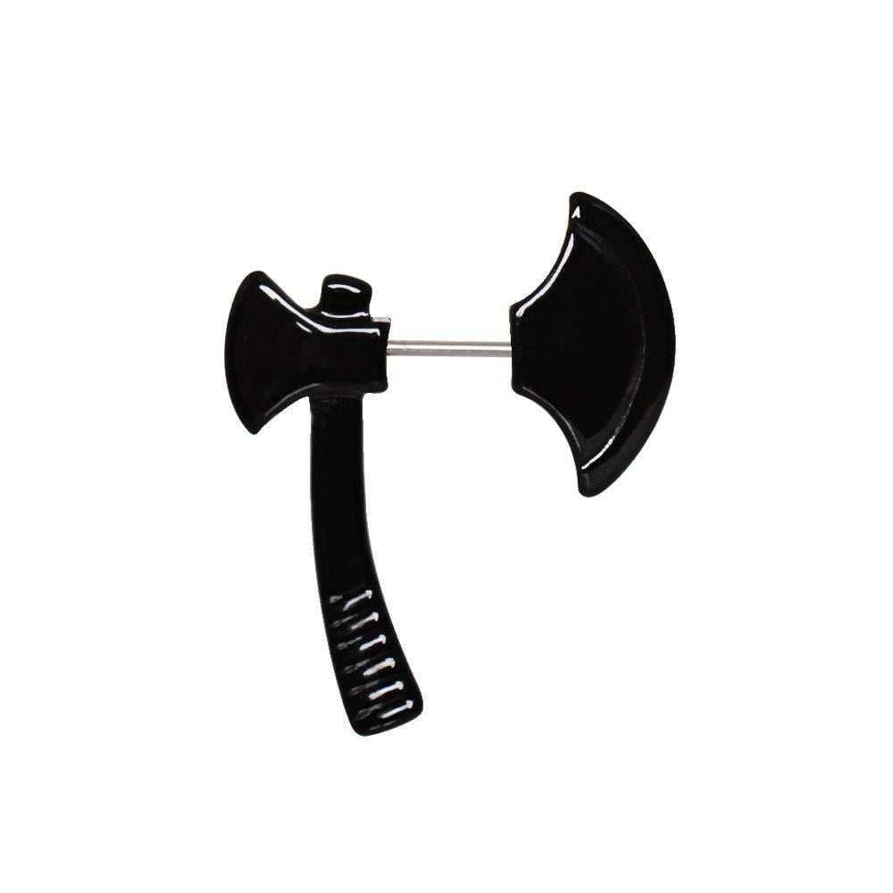 Black PVD Plated Axe Fake Taper / Cartilage Earring - Walmart.com