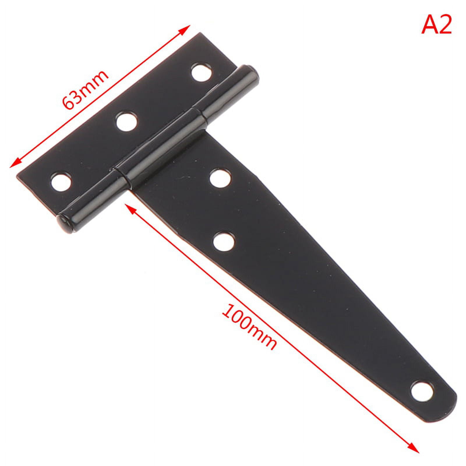 Black Paint T Shape Triangle Hinge Cabinet Shed Wooden Door Gate Hinges ...