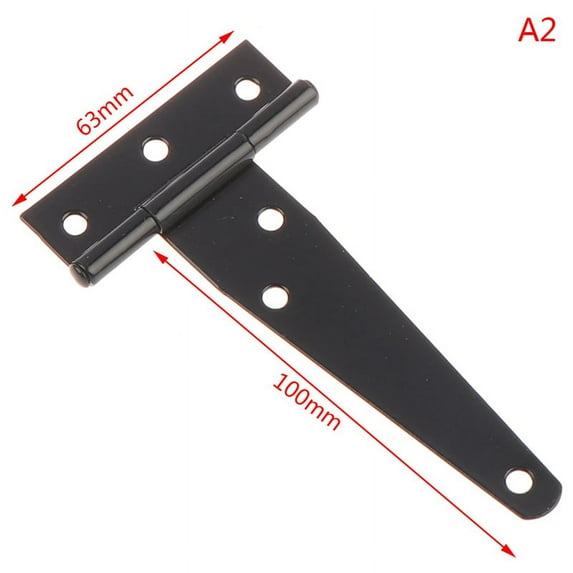 Black Paint T Shape Triangle Hinge Cabinet Shed Wooden Door Gate Hinges ...