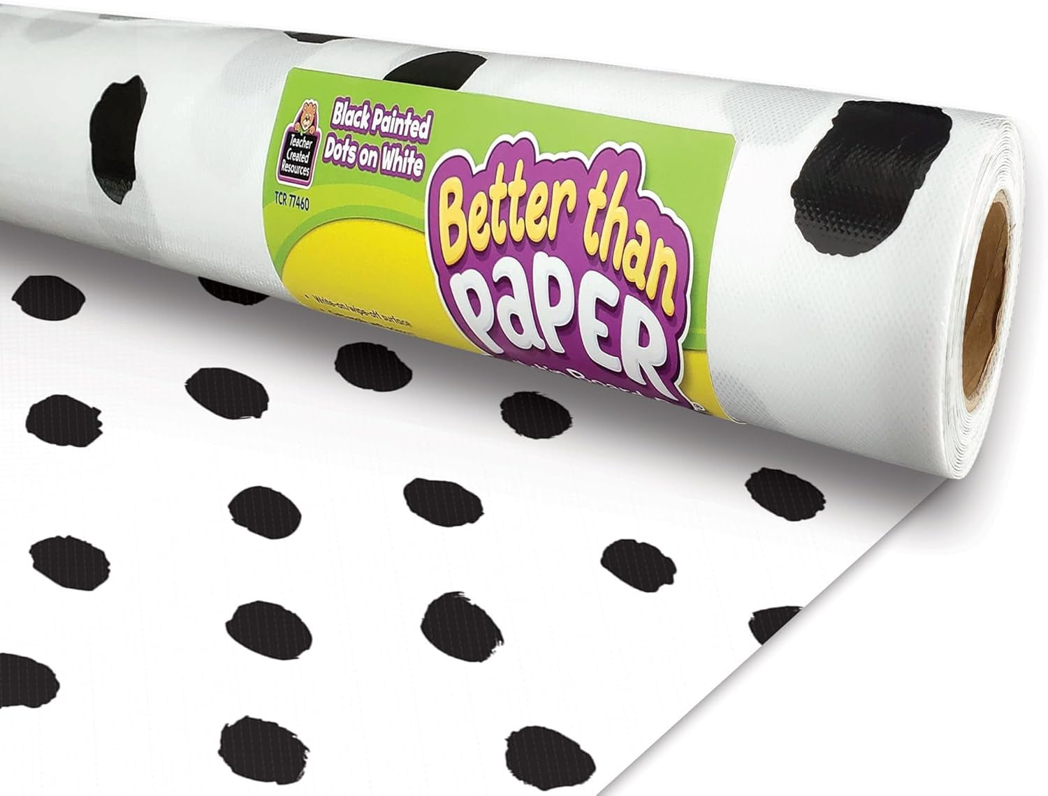 Black Painted Dots on White Better Than Paper® Bulletin Board Roll ...