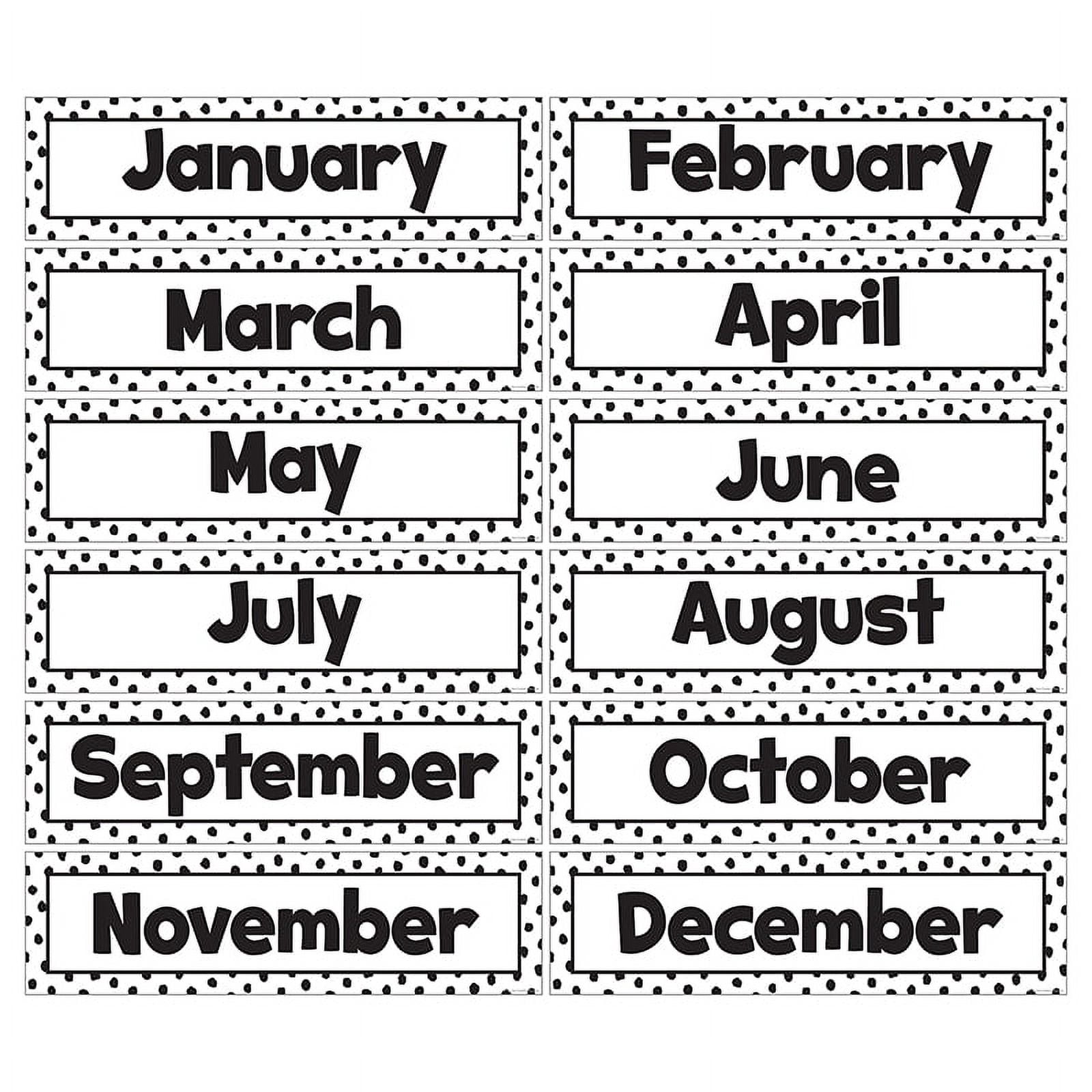 Black Painted Dots on White Monthly Headliners, Pack of 12 | Bundle of ...