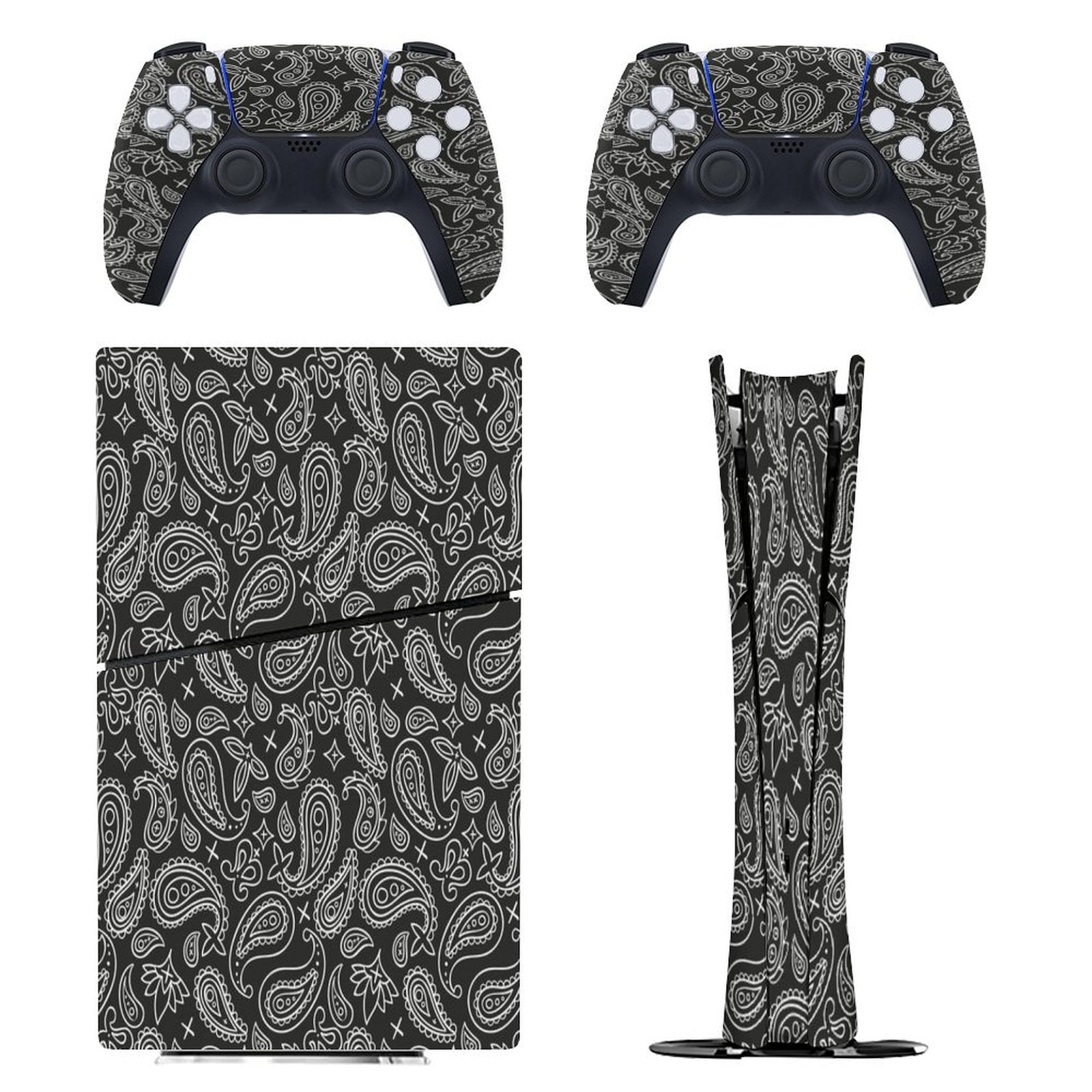 Black Paisley Bandana Pattern PS5/PS5 Slim Digital Disc Skin Sticker ...