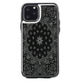 Black Paisley Bandana Print Leather Wallet Case for iPhone 16 15 14 13 12 11 Pro Max Wallet Case ...