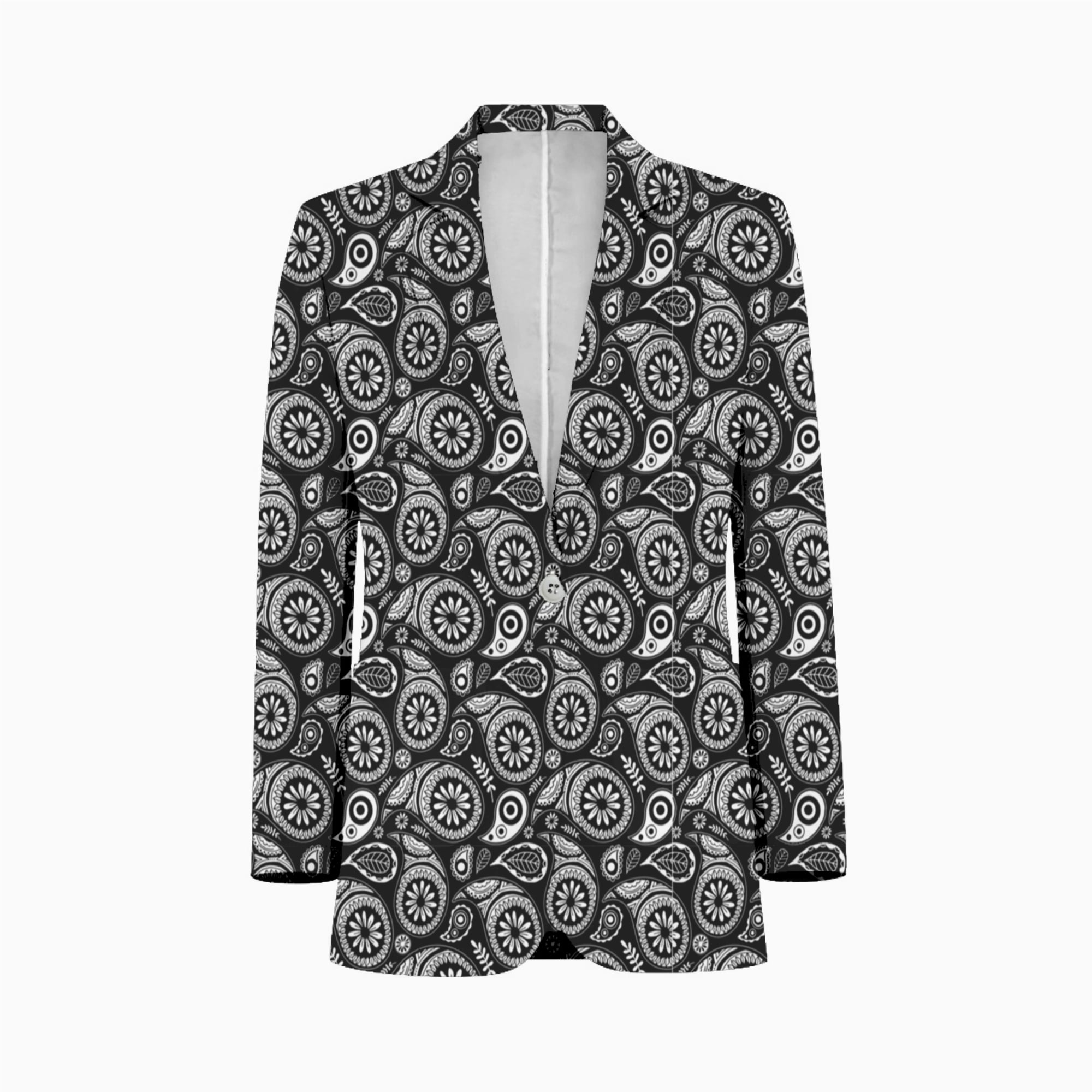 Black Paisley bandana pattern 1 Men's Suit Blazer Casual Party Wear ...