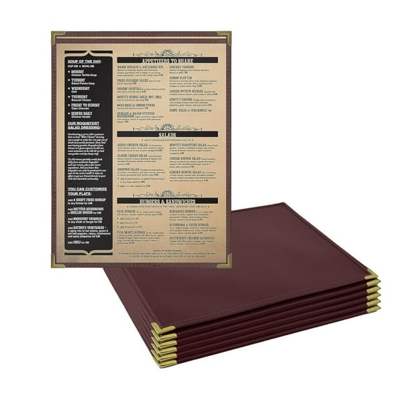 Black Pajco Style 2-View Restaurant Menu Covers 10-Pack 8.5x14 Inch ...