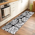 Black Palm Leaves Hallway Washable Runner Rug 2x6 Tropical Botanical ...