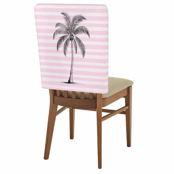 Black Palm Tree Chair Back Covers Set of 8, Boho Summer Tropical Tree ...